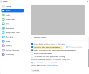 How to turn off Camera when joining Zoom Meeting