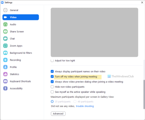 How to turn off Camera when joining Zoom Meeting