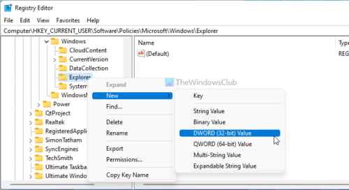 Turn off display of recent search entries in File Explorer in Windows 11