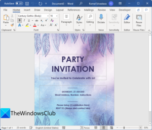How to make Invitation Card in Windows PC