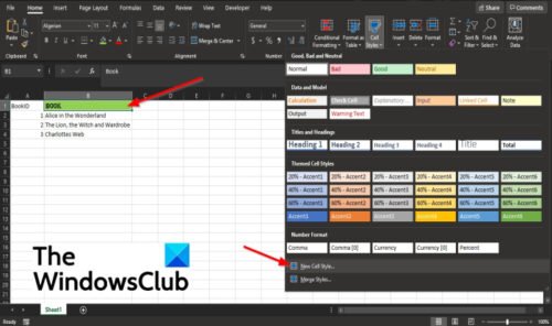 How to create and Cell Style feature in Excel