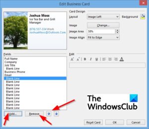 How to create Electronic Business Card in Outlook