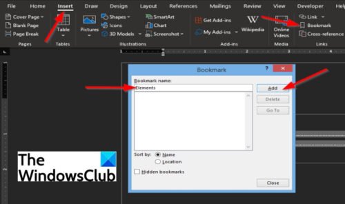 Fix Bookmark Not defined error in Word