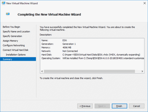 How to install VMWare ESXi Hypervisor in Hyper-V Virtual Machine