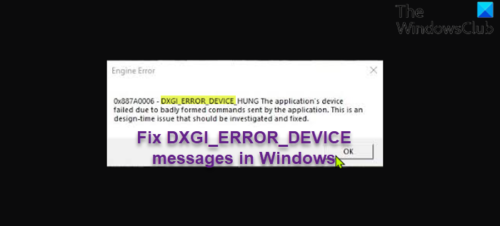 Fix DXGI_ERROR_DEVICE HUNG or RESET in Windows 11