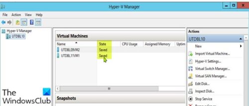 Hyper-V encountered error while loading virtual machine configuration