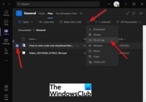 How to Pin a File in Teams to the top