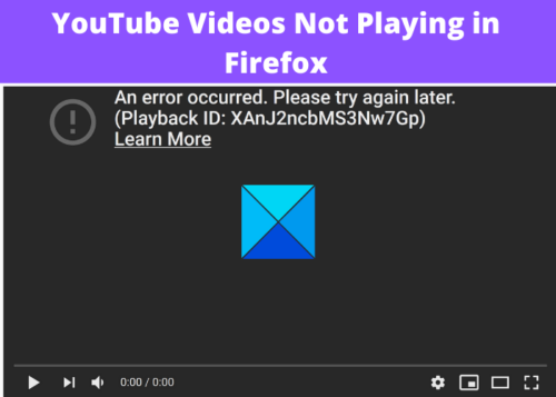 YouTube videos not playing in Firefox browser