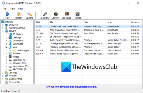 Free BPM calculator software, Online Tools to calculate Song BPM