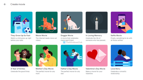 How to create a Movie in Google Photos online