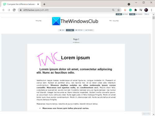 Compare two PDF files using online tools or free software for PC