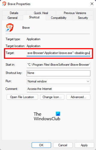 Brave browser not opening or working on Windows 11