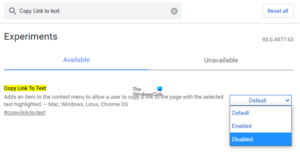 Copy link to highlight meaning and How to disable it in Chrome