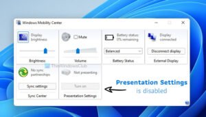 How to disable Windows Presentation Settings on Windows 11