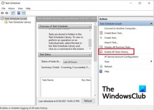 How to enable, view, and clear Task Scheduler History in Windows 11