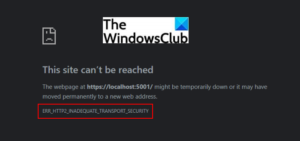 ERR HTTP2 Inadequate Transport Security error in Chrome