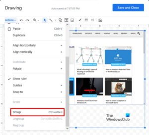 How to layer and group Images in Google Docs
