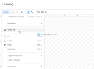 How to insert WordArt in Google Sheets using Google Drawings