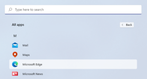 Quickly locate Apps from All apps in Start Menu of Windows 11