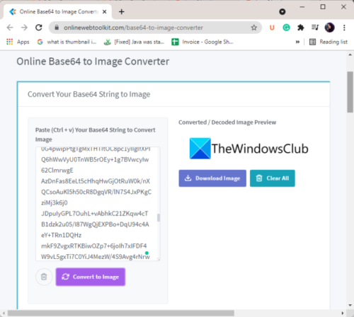 How to convert Base64 to Image on Windows 11