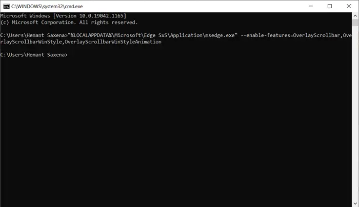 Enable or disable Overlay Scrollbar in Microsoft Edge browser Enable or disable Overlay Scrollbar in Microsoft Edge browser