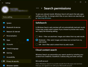 How to configure Search Settings & Permissions in Windows 11