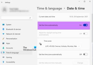 How to change or sync Time in Windows 11