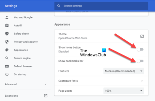 How to restore missing Chrome Top Toolbar in Windows 11