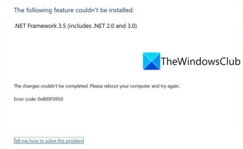 Fix 0x800f0950 .NET Framework 3.5 Installation Error in Windows 11