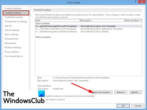 Word experienced an error trying to open the file