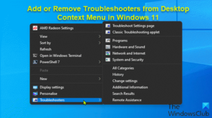 Add Troubleshooters to Desktop Context Menu in Windows 11