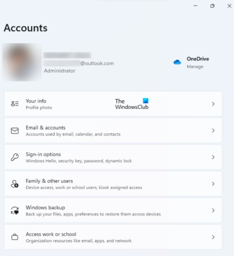 Admin, Standard, Work, School, Child, Guest Account in Windows 11/10