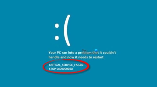 CRITICAL_SERVICE_FAILED Blue Screen on Windows 11 [Fix]
