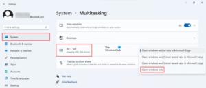 Do not display Edge tabs in Alt+Tab in Windows 11