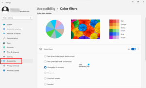 Enable and use Color Filters for Colorblind users in Windows 11