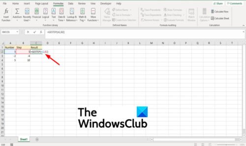 How to use the GSTEP function in Excel