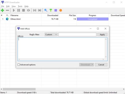 HTTP Downloader lets you download dozens of files simultaneously