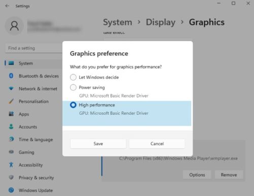 Force a Game to use a Graphics Card or GPU in Windows 11