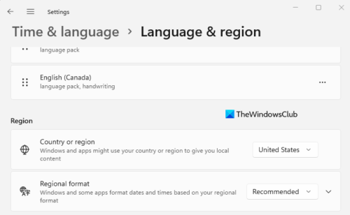 How to change Language, Time, Date, Region in Windows 11