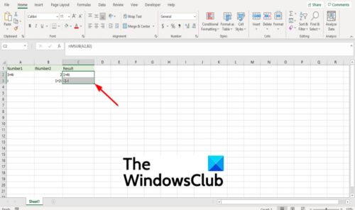 How to use IMSUB formula in Excel