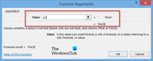 How to use ISNONTEXT function in Excel