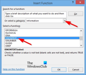 How to use ISNONTEXT function in Excel