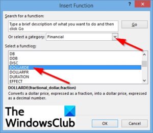 How to use DOLLARDE function in Excel