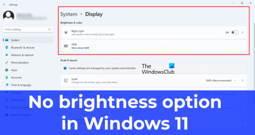 No Brightness slider in Windows 11