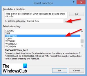 How to use TIMEVALUE function in Excel
