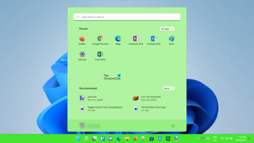 Turn Accent Color On, Off for Start Menu and Taskbar in Windows 11
