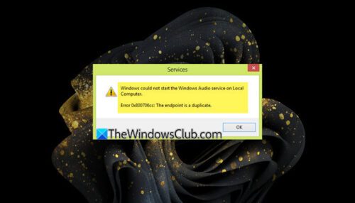Windows could not start the Windows Audio service 0x8000706
