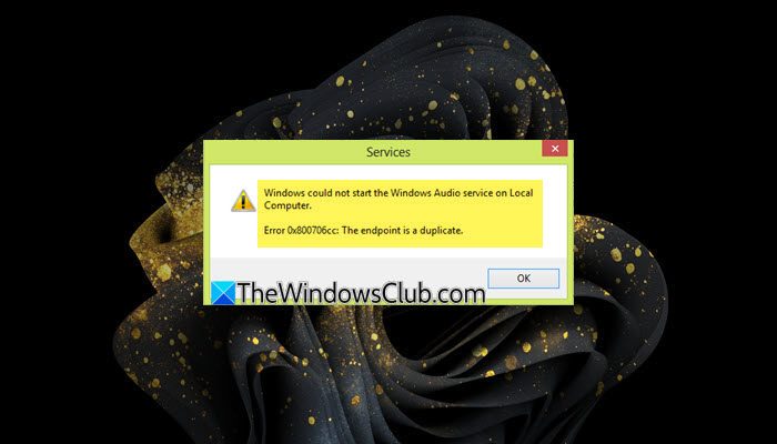 Windows could not start the Windows Audio service 0x8000706