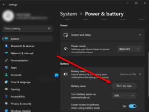 How to Enable or Disable Battery Saver In Windows 11
