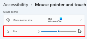 Change Mouse Cursor size, color, scheme on Windows 11